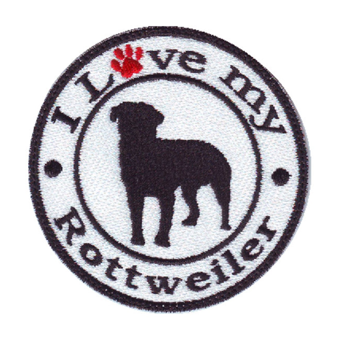 I Love My Rottweiler Embroidered Dog Patch - Etsy