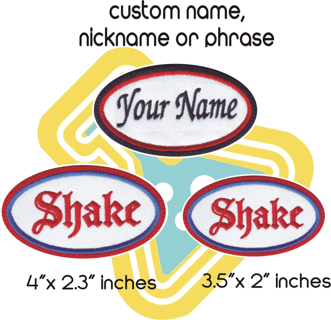 Oval Name Tag Custom Embroidered Patch Variety of Colors 2 Sizes (4" X ...