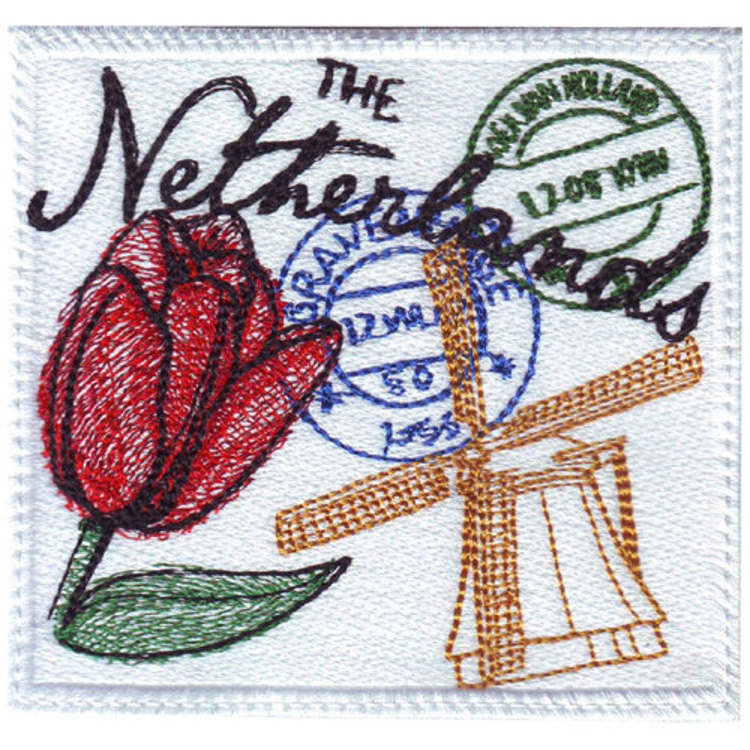 Netherlands Stamp Embroidered Patch - Etsy