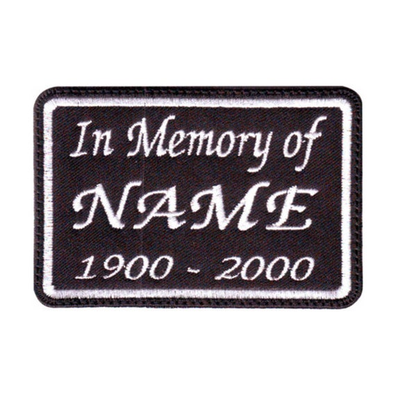 In Memory Personalized Name Tag black Embroidered Patch - Etsy