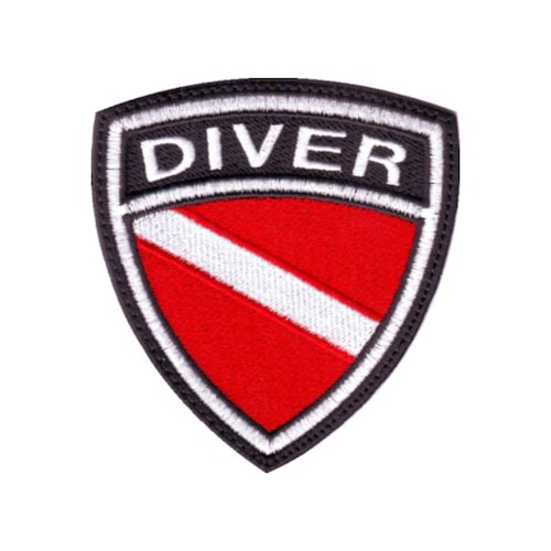 DIVER DOWN FLAG Patch Scuba Diving Embroidered Iron-on - Etsy