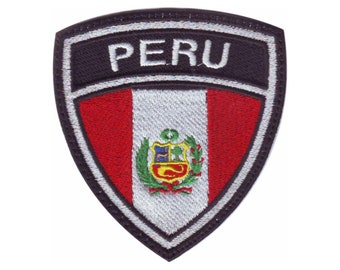 PERU FLAG PATCH Iron-on Embroidered Applique Top Quality - Etsy