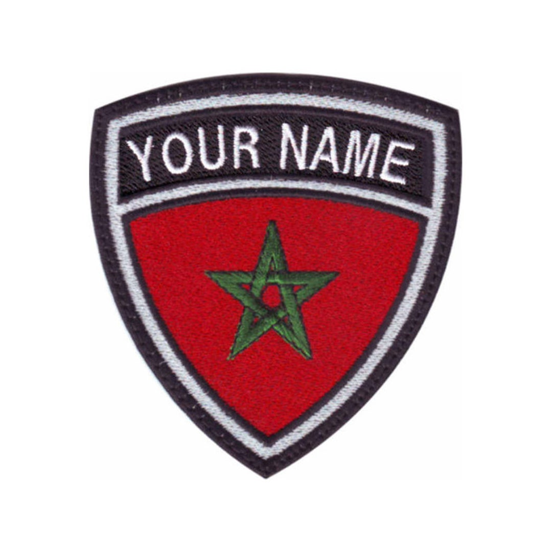Morocco Flag Personalized Crest Flag Name Embroidered Patch - Etsy
