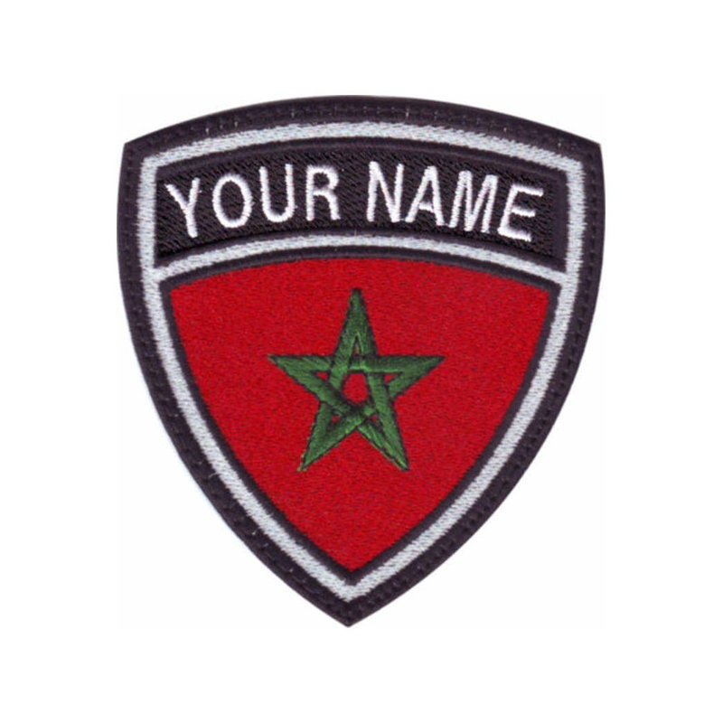 Morocco Flag Personalized Crest Flag Name Embroidered Patch - Etsy