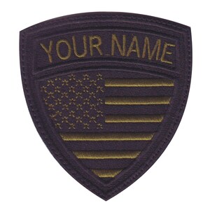 USA US American Flag Personalized Crest Flag Name Embroidered Patch - Etsy