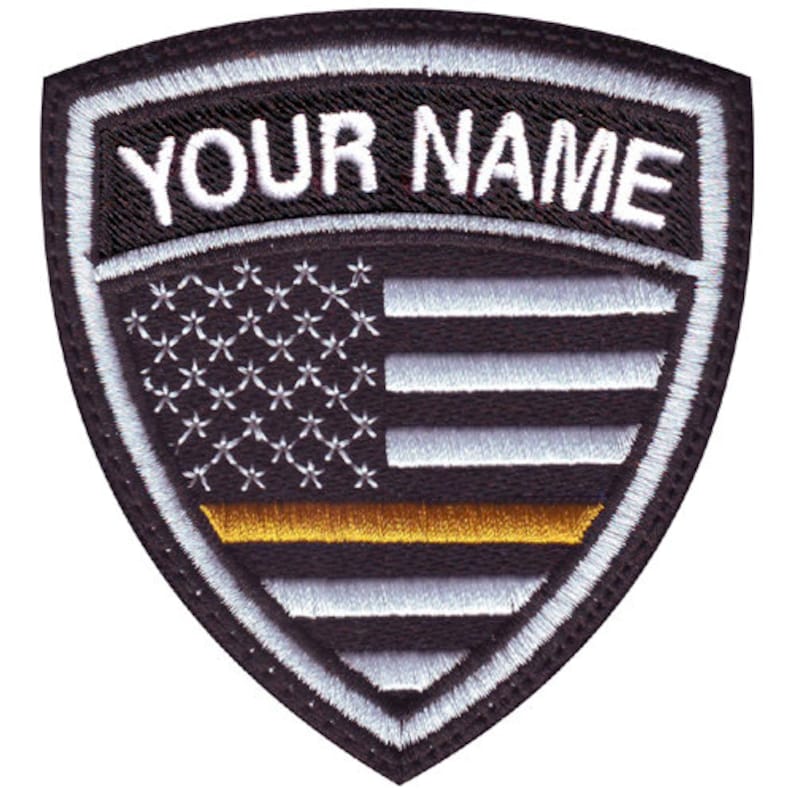 Thin Yellow Line USA Flag Personalized Crest Flag Name - Etsy