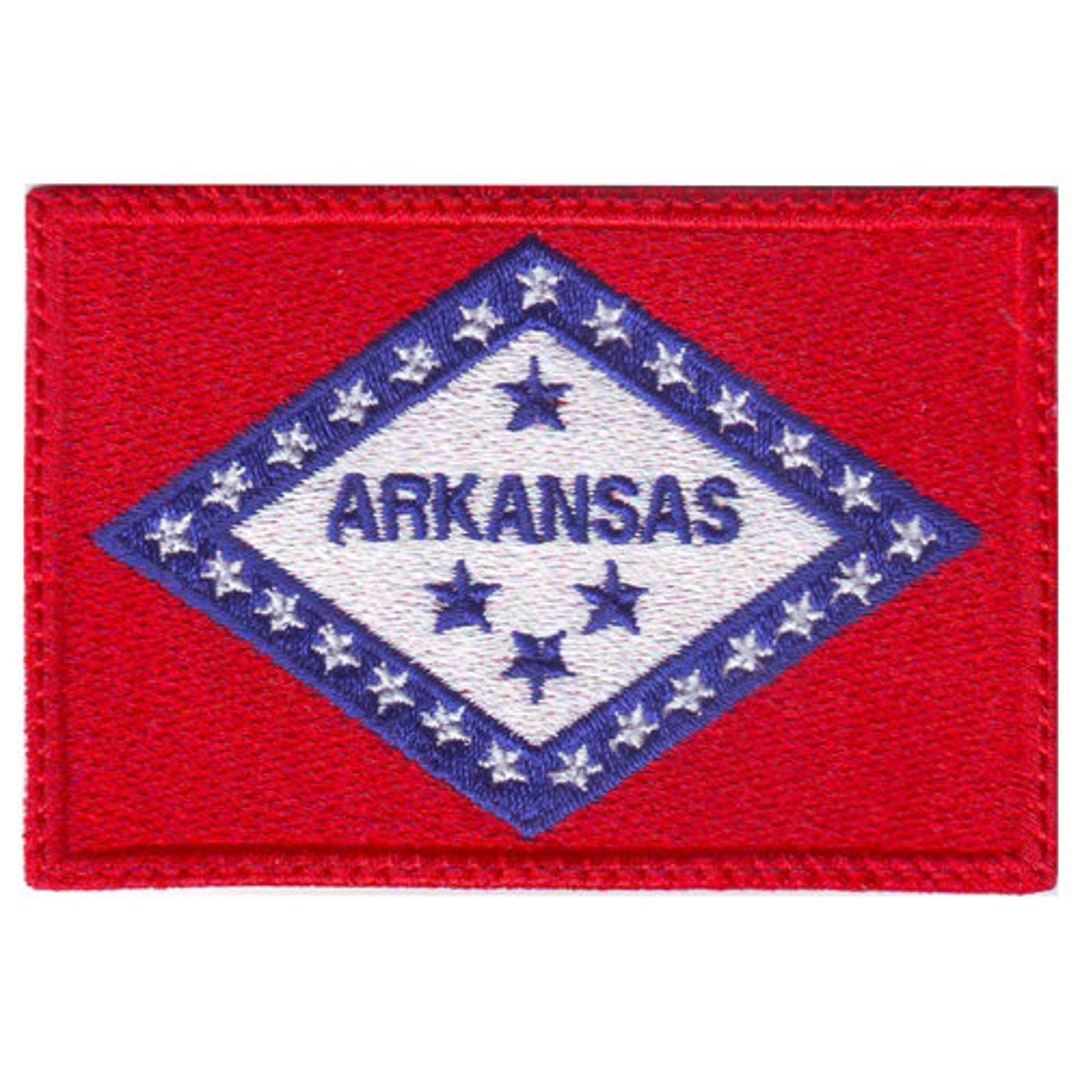 Arkansas Flag Embroidered Patch - Etsy