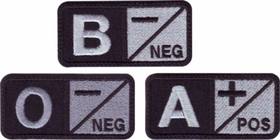 Blood Type Black Embroidered Patch - Etsy
