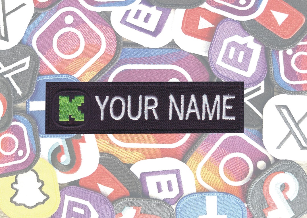 Kick Personalized Embroidered Nametag Gaming Livestreaming Patch Logo ...