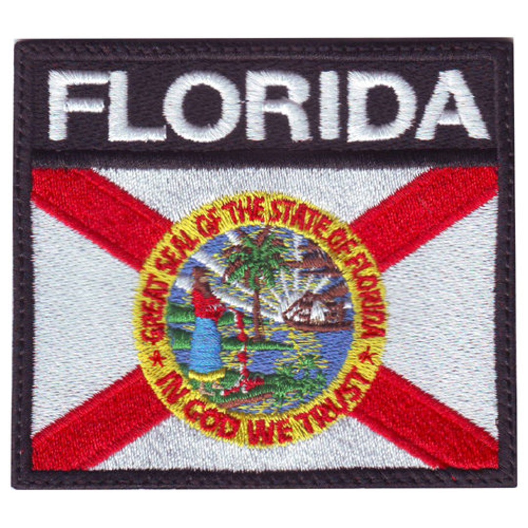 Florida Badge Flag Embroidered Patch - Etsy