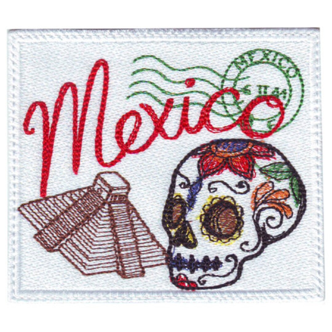 Mexico Stamp Embroidered Patch - Etsy