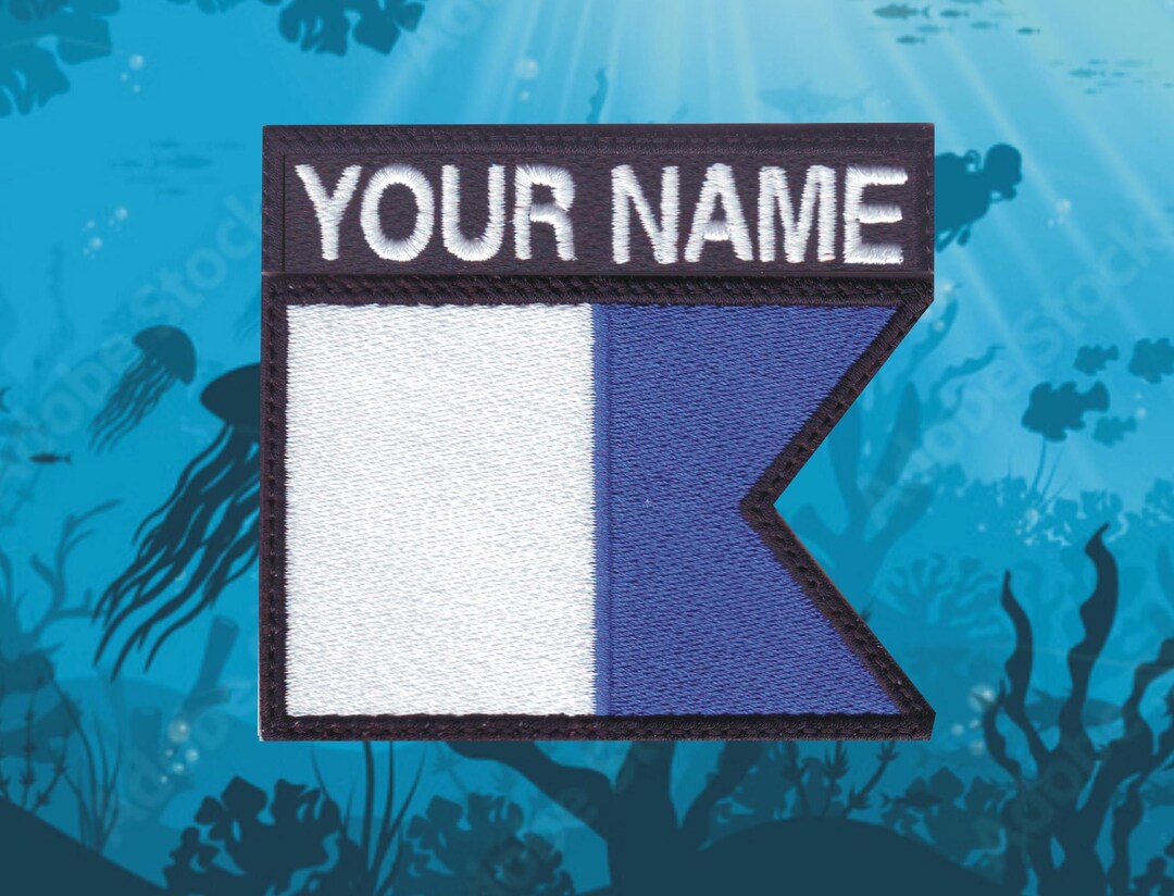 Scuba Diver Down Flag Alpha Flag Personalized Embroidered Patch - Etsy