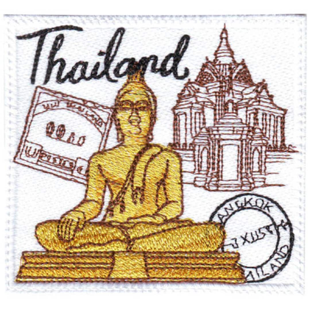 Thailand Stamp Embroidered Patch - Etsy