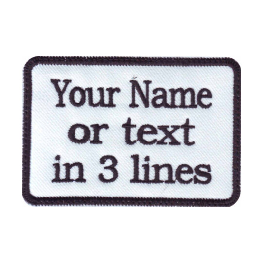 Rectangular 3 Line Personalized Embroidered Name Tag Patch (E) - Etsy