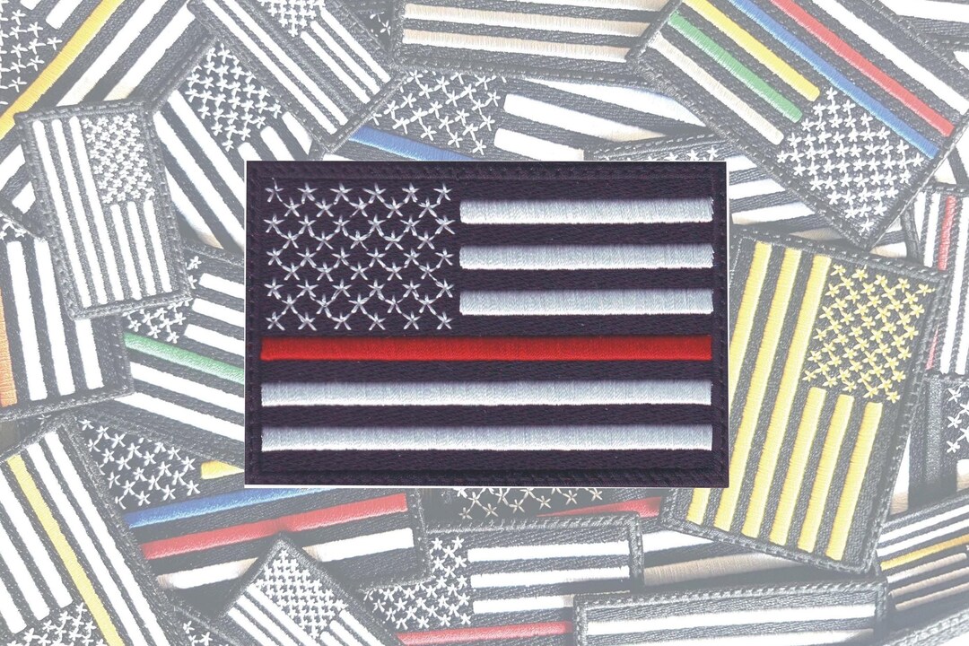 USA Red Thin Line Flag Embroidered Patch Firefighters Fire Service - Etsy