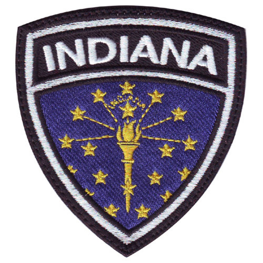 Indiana Crest Flag Embroidered Patch - Etsy