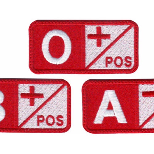 Blood Type Red Embroidered Patch - Etsy