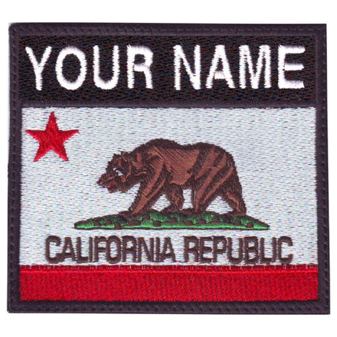 California Personalized Badge Flag Embroidered Patch - Etsy