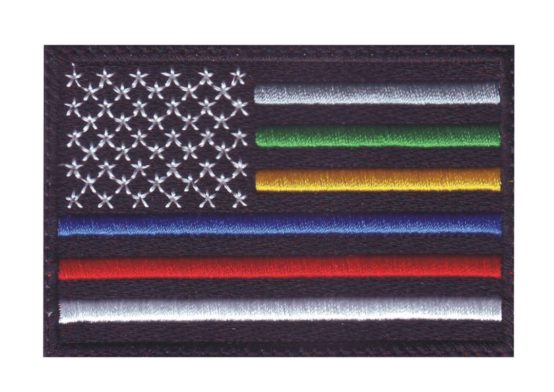 Thin Line First Response American US Flag USA Embroidered Patch - Etsy