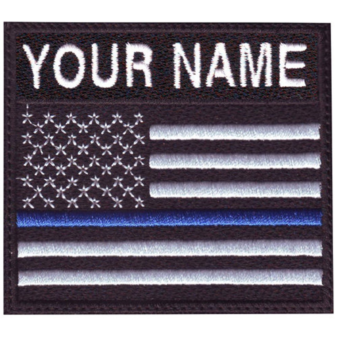 Thin Blue Line USA Personalized Badge Flag Embroidered Patch - Etsy