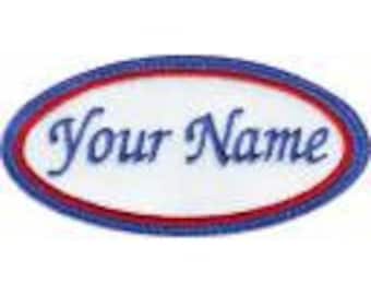 Oval Custom Embroidered Name Tag Patch F | Etsy