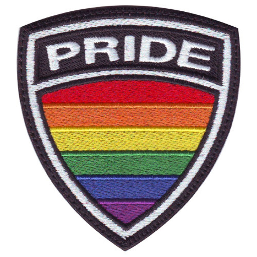 Rainbow Gay Pride Crest Flag Embroidered Patch - Etsy