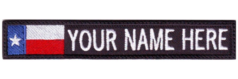 Texas ID Flag Personalized Embroidered Name Tag Patch - Etsy