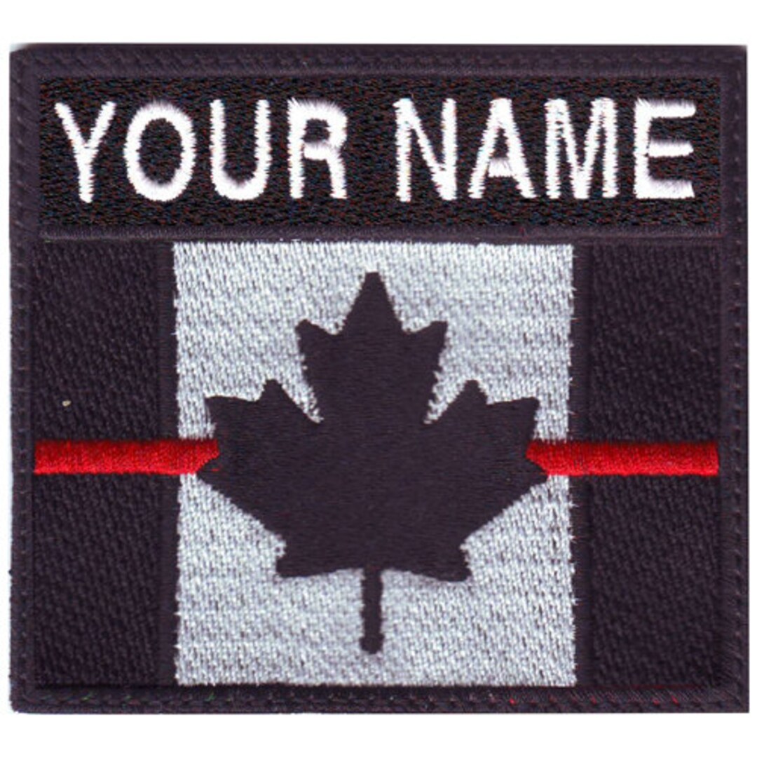 Thin Red Line Canada Personalized Badge Flag Embroidered Patch - Etsy