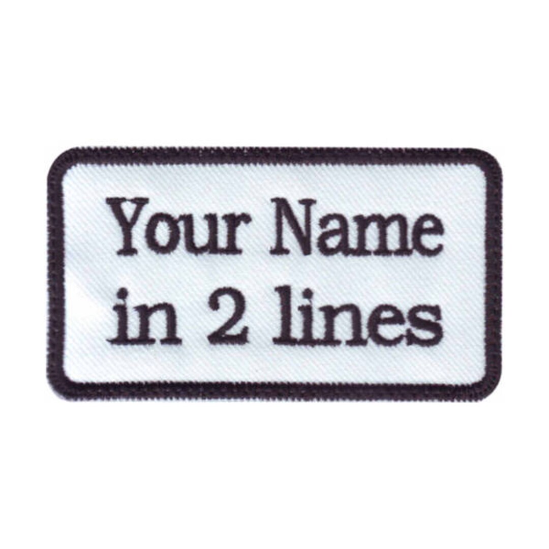 Rectangular 2 Line Personalized Embroidered Name Tag Patch (E) - Etsy