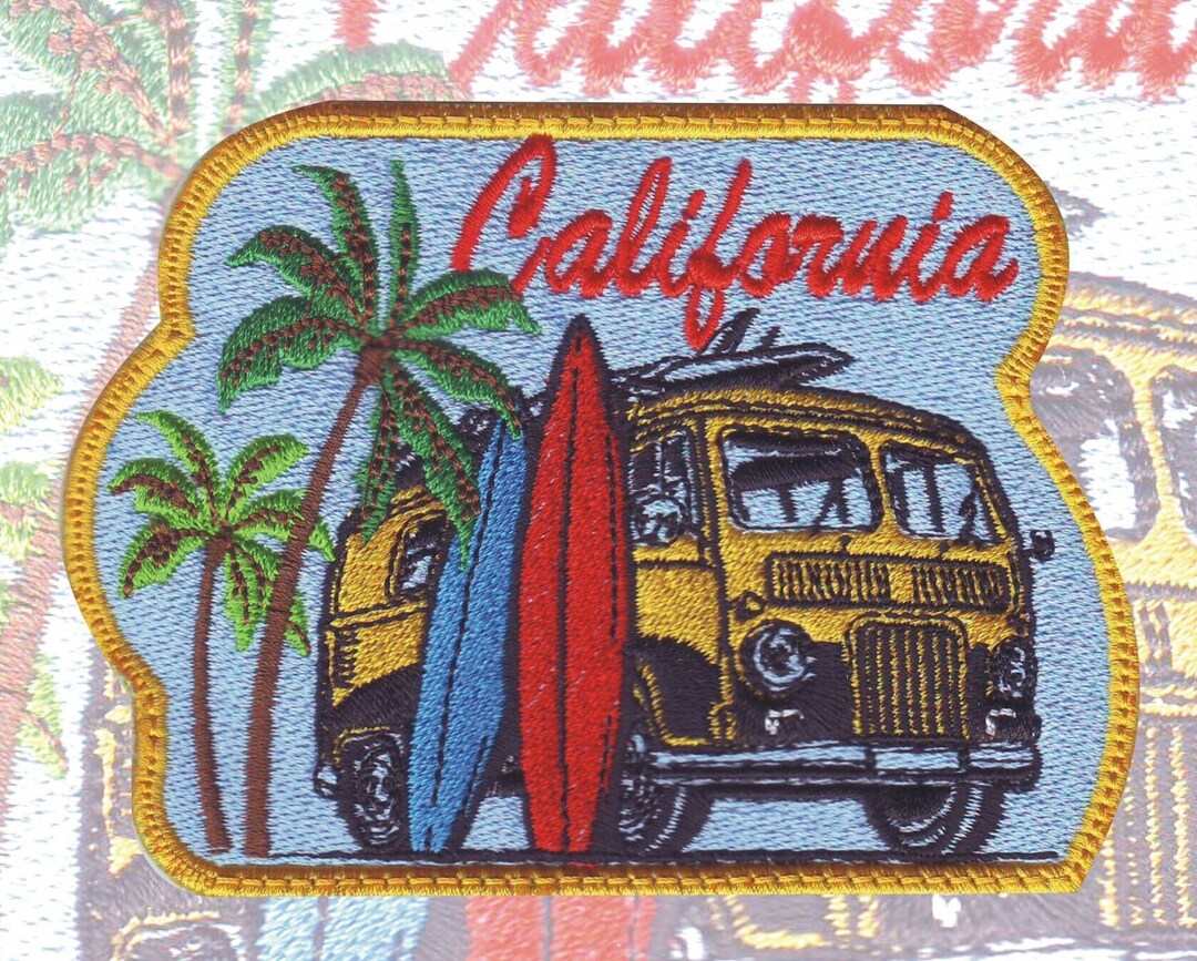 California Van Surf Vintage Palm Embroidered Patch - Etsy