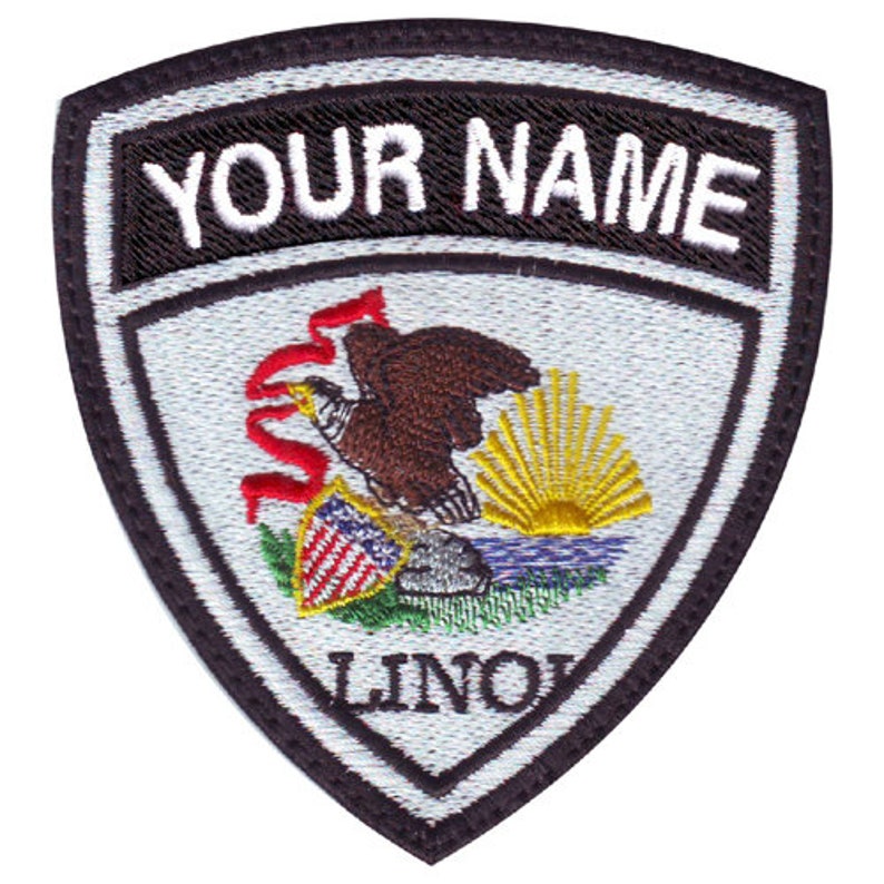 Illinois Flag Personalized Crest Flag Embroidered Patch - Etsy