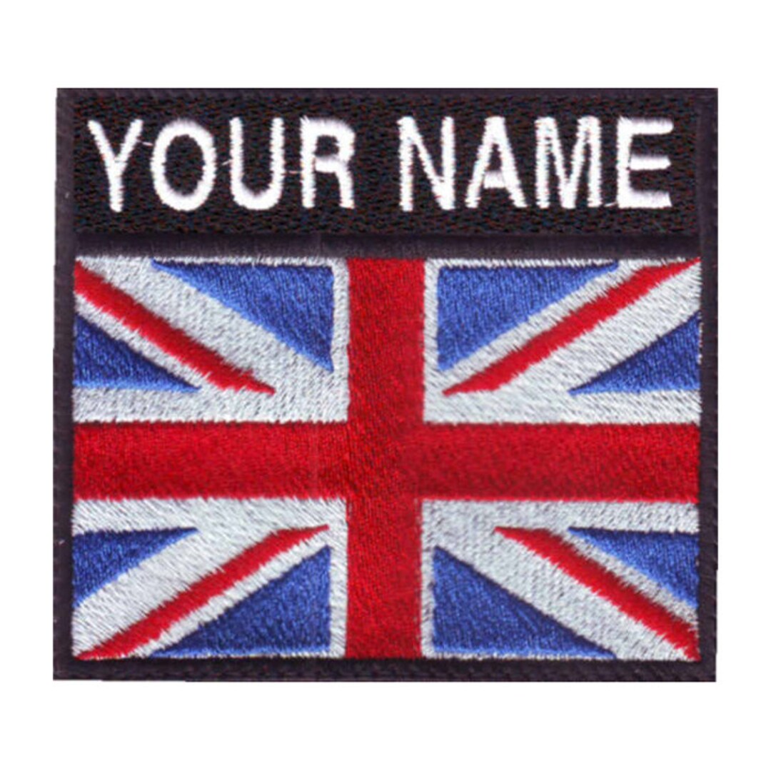 UK Union Jack Personalized Badge Flag Embroidered Patch - Etsy