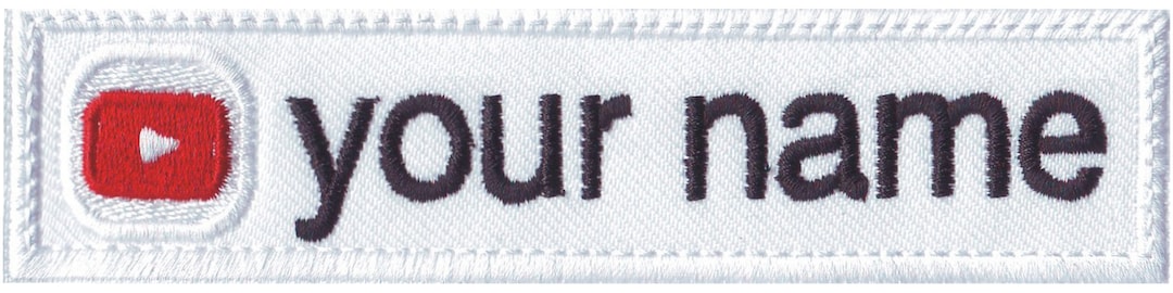 Youtube Logo Personalized Embroidered Name Tag Patch - Etsy