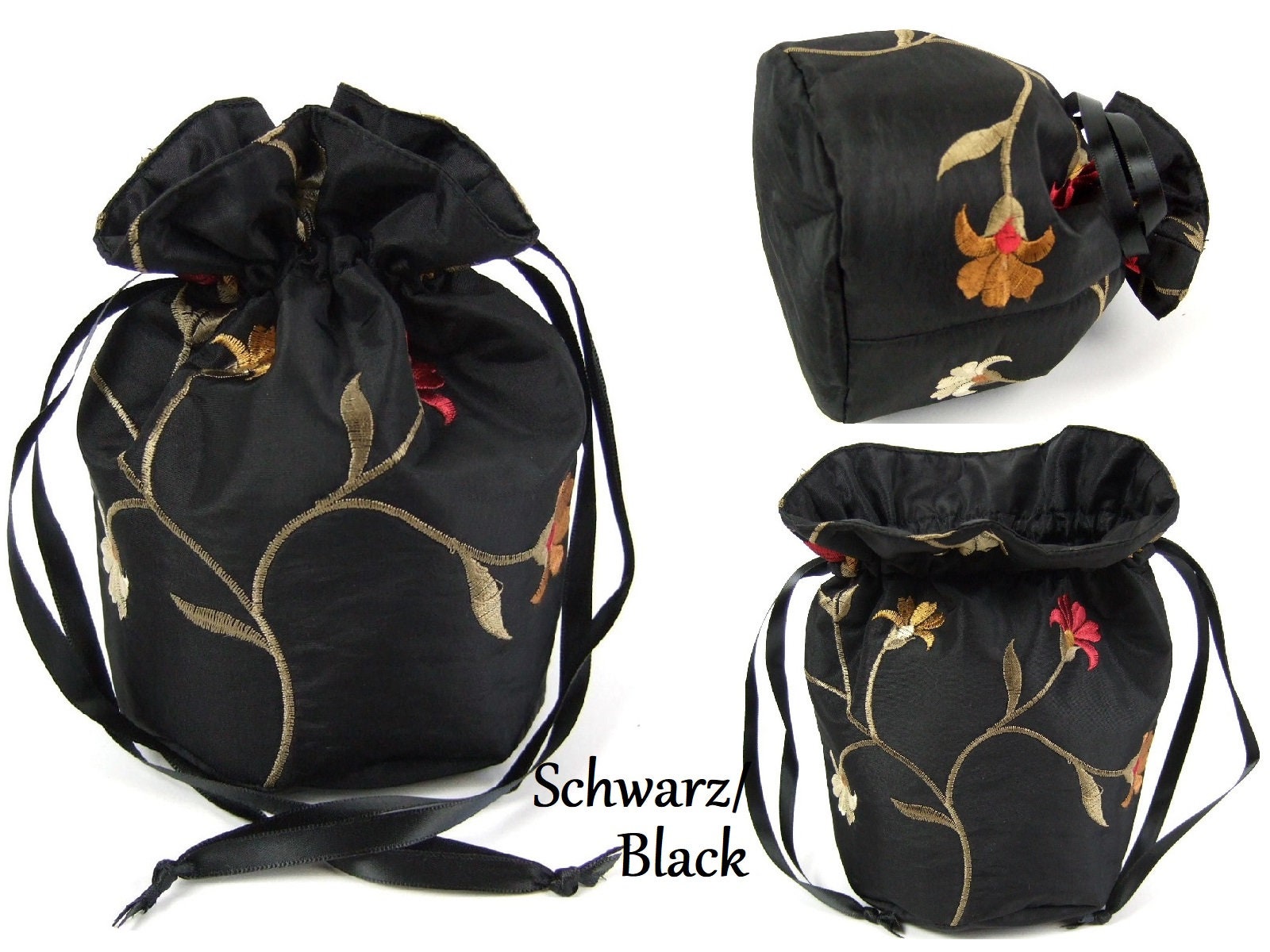 Pompadour Bag, Evening Bag, Traditional Costume Bag, Black, Red, Beige ...