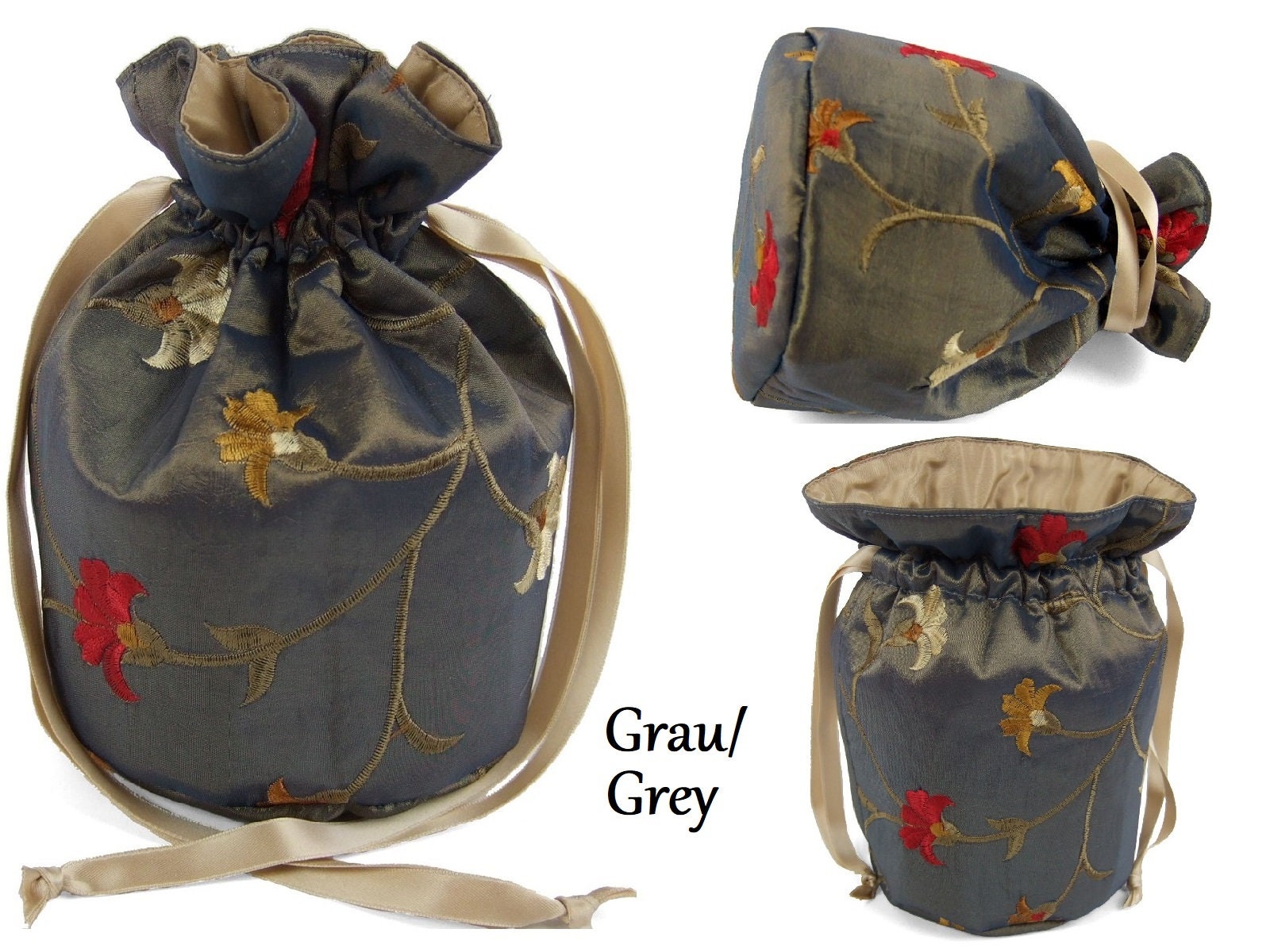 Pompadour Bag, Evening Bag, Traditional Costume Bag, Black, Red, Beige ...