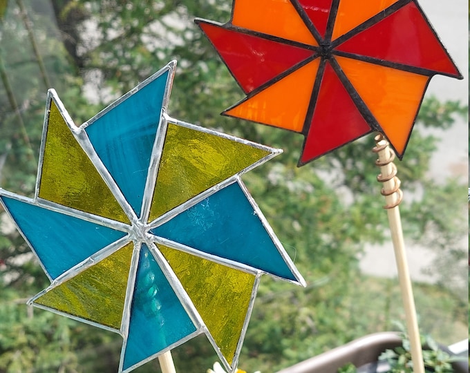 Made to Order Stained Glass Pinwheel With Window Suction Cup - Etsy