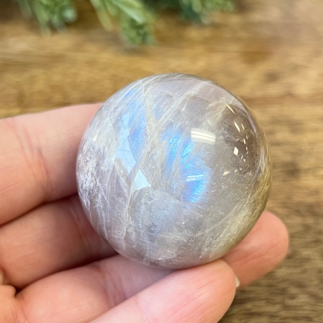 Sunstone in Moonstone Crystal Sphere, Belomorite Polished Stone Crystal ...