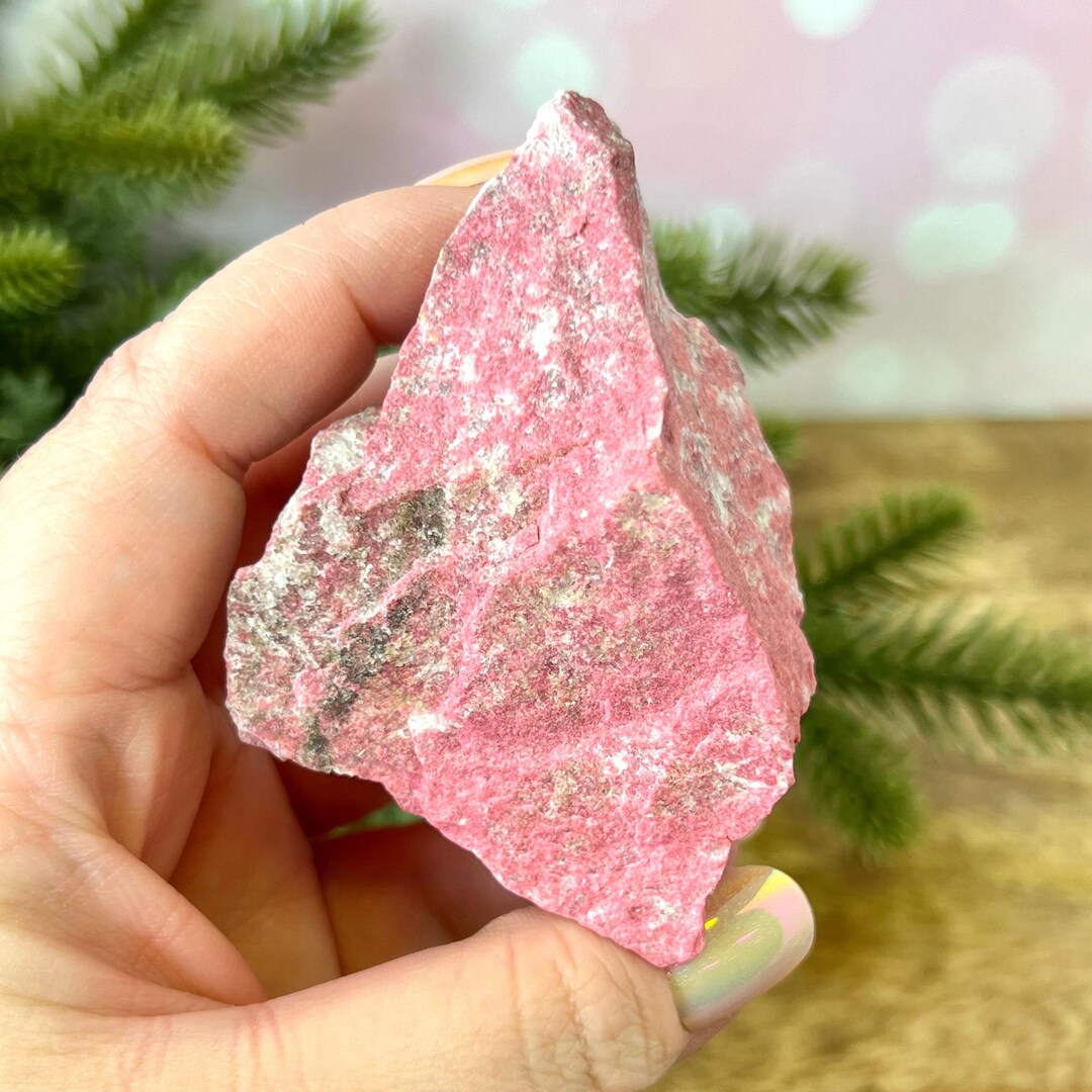 Thulite Raw Crystal Specimen, Natural Dark Pink Zoisite From Norway, Heart Chakra Meditation ...