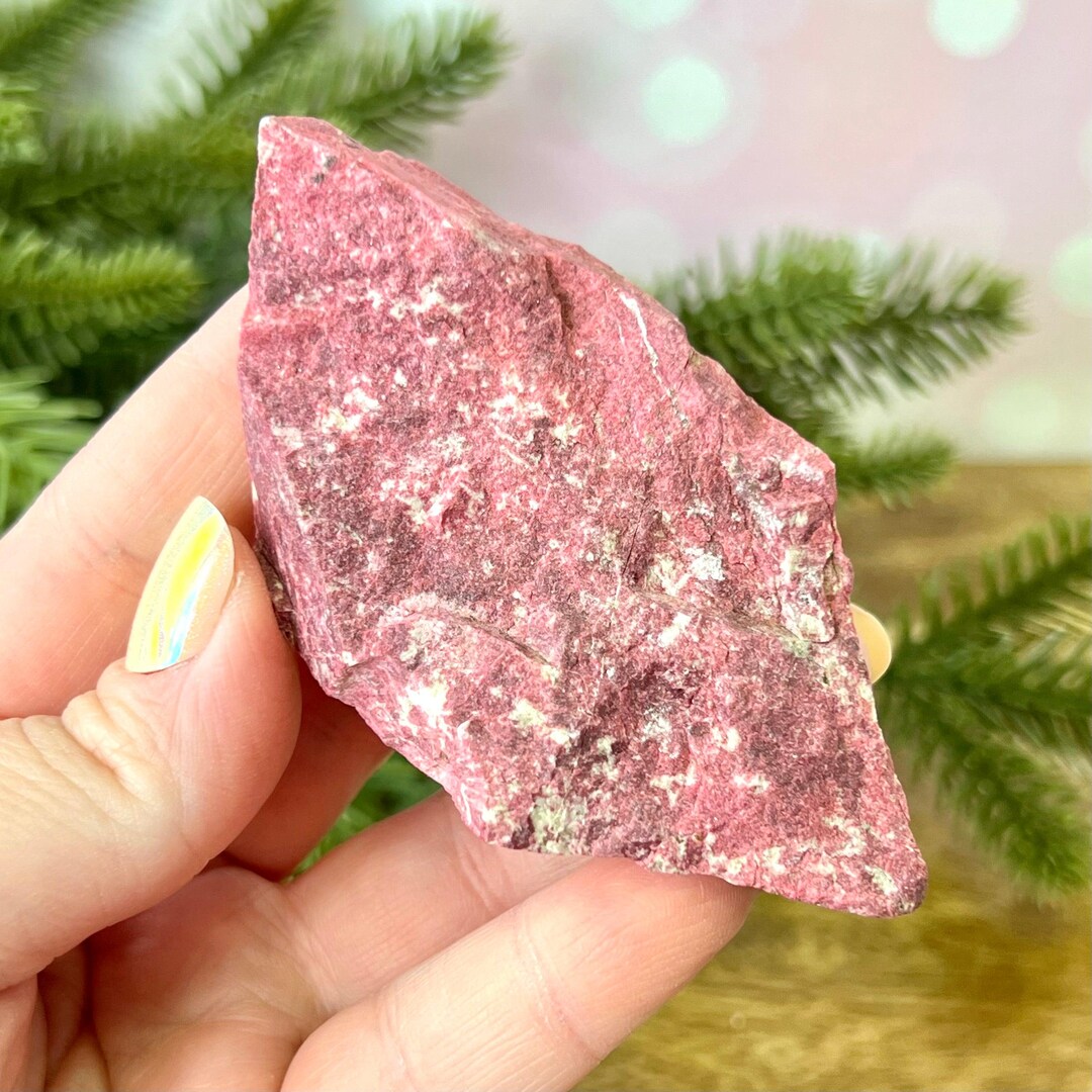 Thulite Raw Crystal Specimen, Natural Dark Pink Zoisite From Norway, Heart Chakra Meditation ...