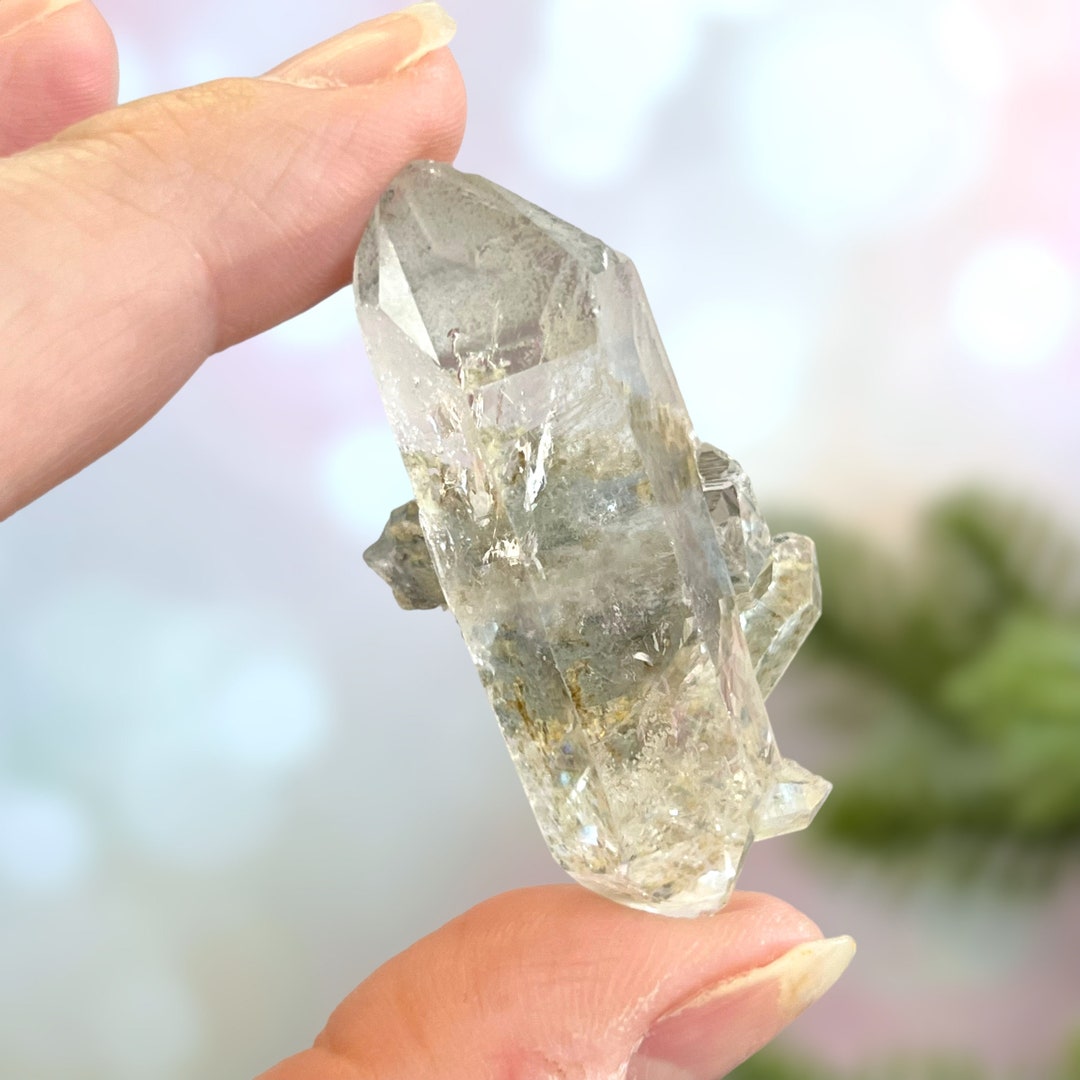 Garden Quartz Starbrary Crystal Double Terminated Natural Lodolite With ...