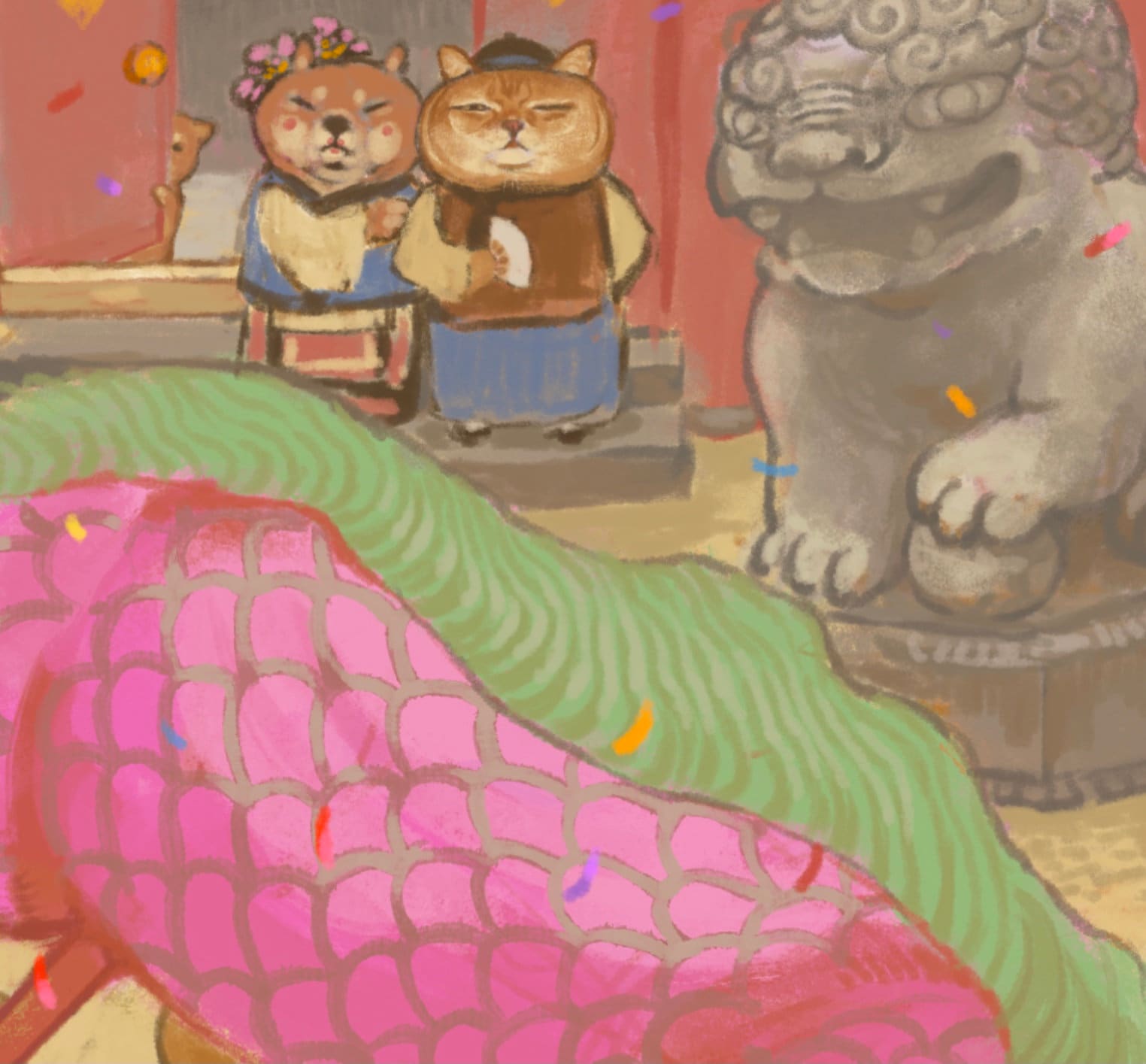 Dragon_dance_lunar_new_year_loong_shiba_inu_cat_fatcat_culture_asian ...