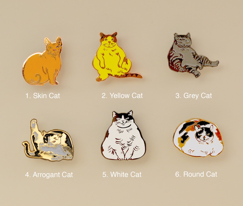 Cats Enamel Pins-cat Gifts-enamel Pin-brooch-calicocat-fat | Etsy Australia