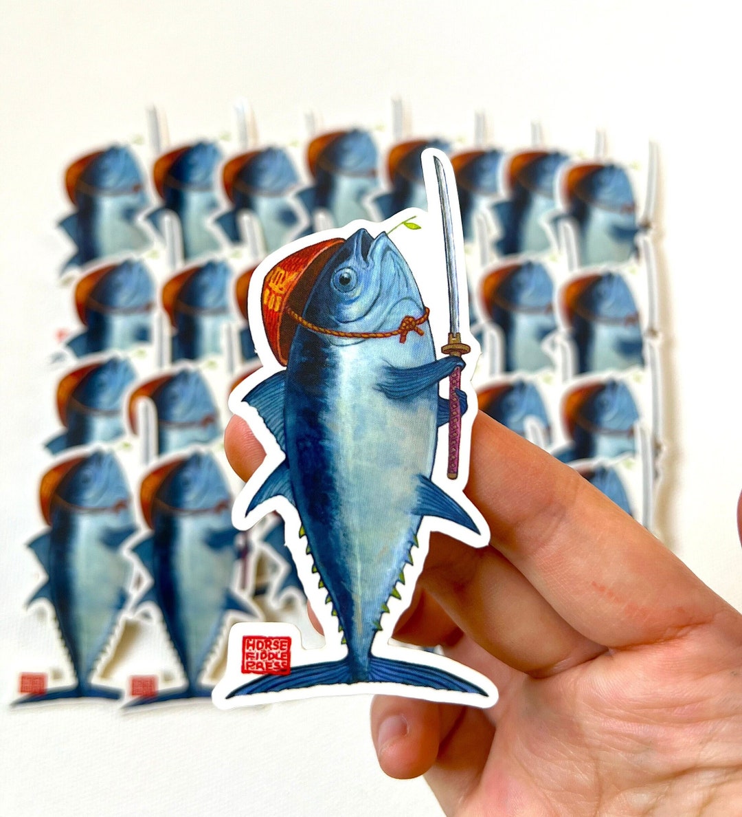 Tuna_ronin_vinyl_sticket_samurai_fish_tunafish_japanese_culture ...