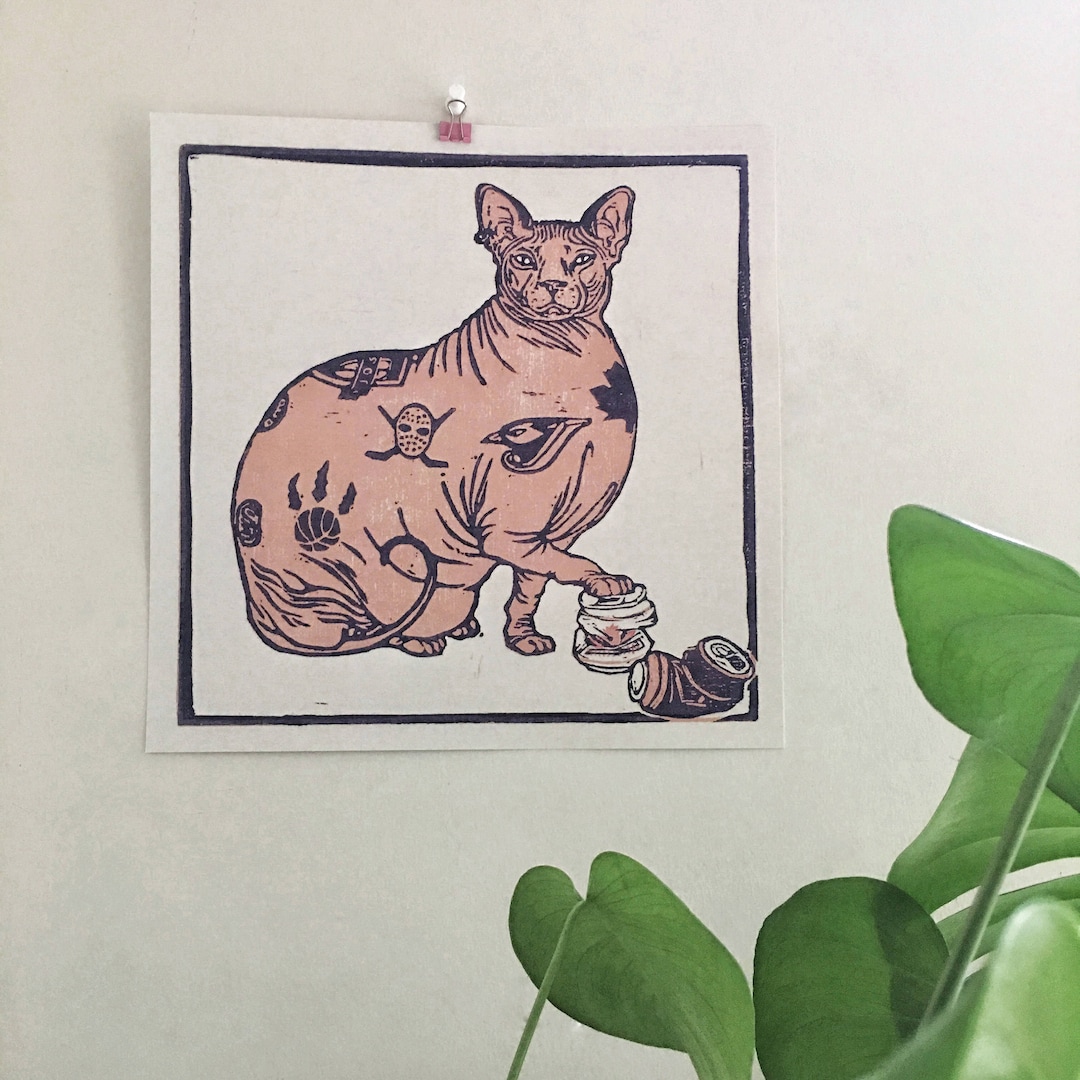Toronto Hooligan-cat Poster-basketball-baseball-sphynx-hairless Cat ...