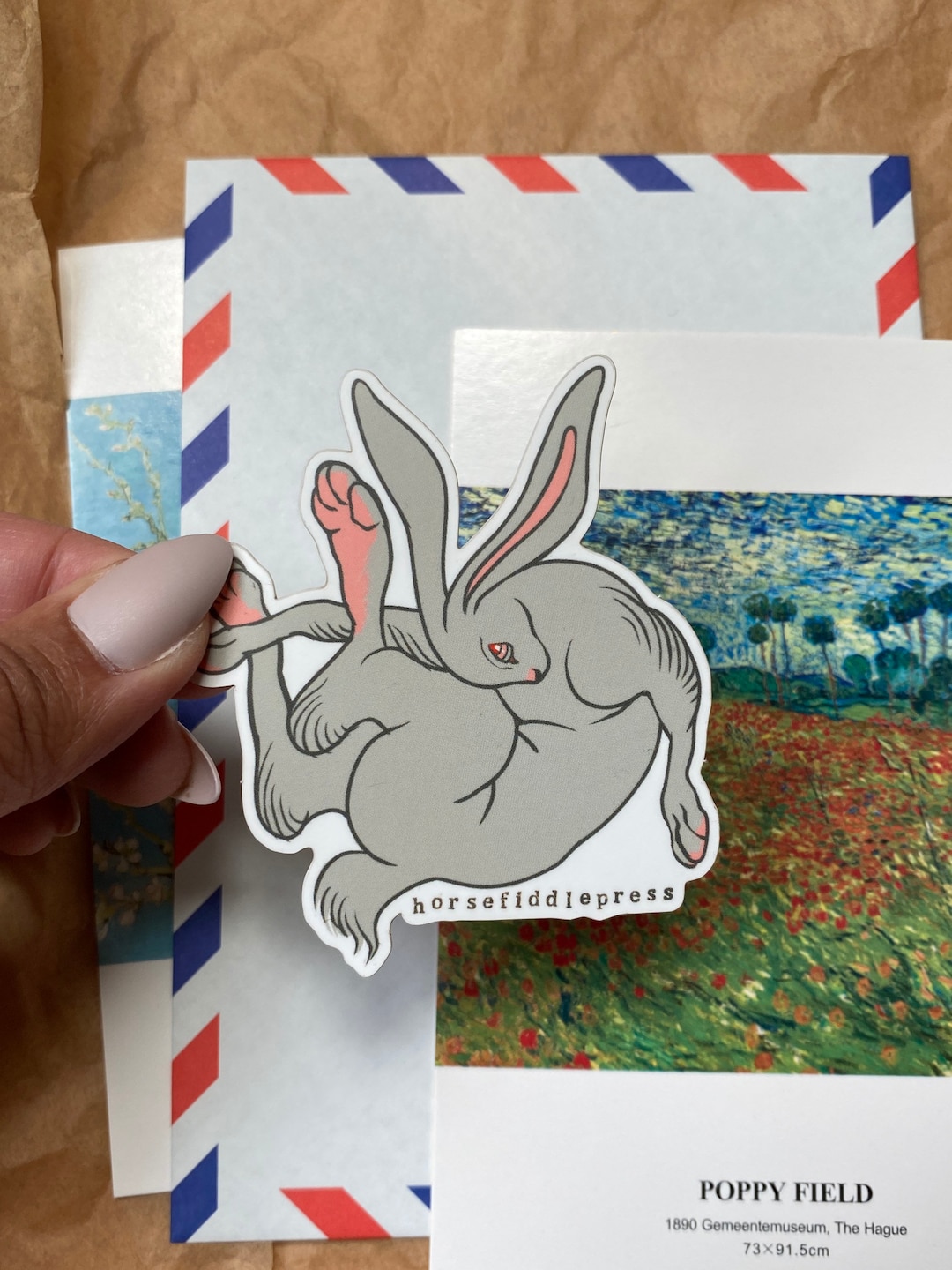 The Hare Vinyl Sticker_ Rabbit_grey_cool_stickerclub_animallovers ...