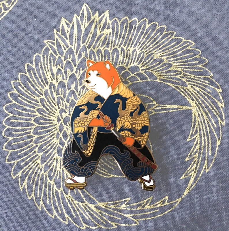 Shiba Inu Samurai Enamel Pin-shiba Inu-dog Enamel Pin-shiba - Etsy UK