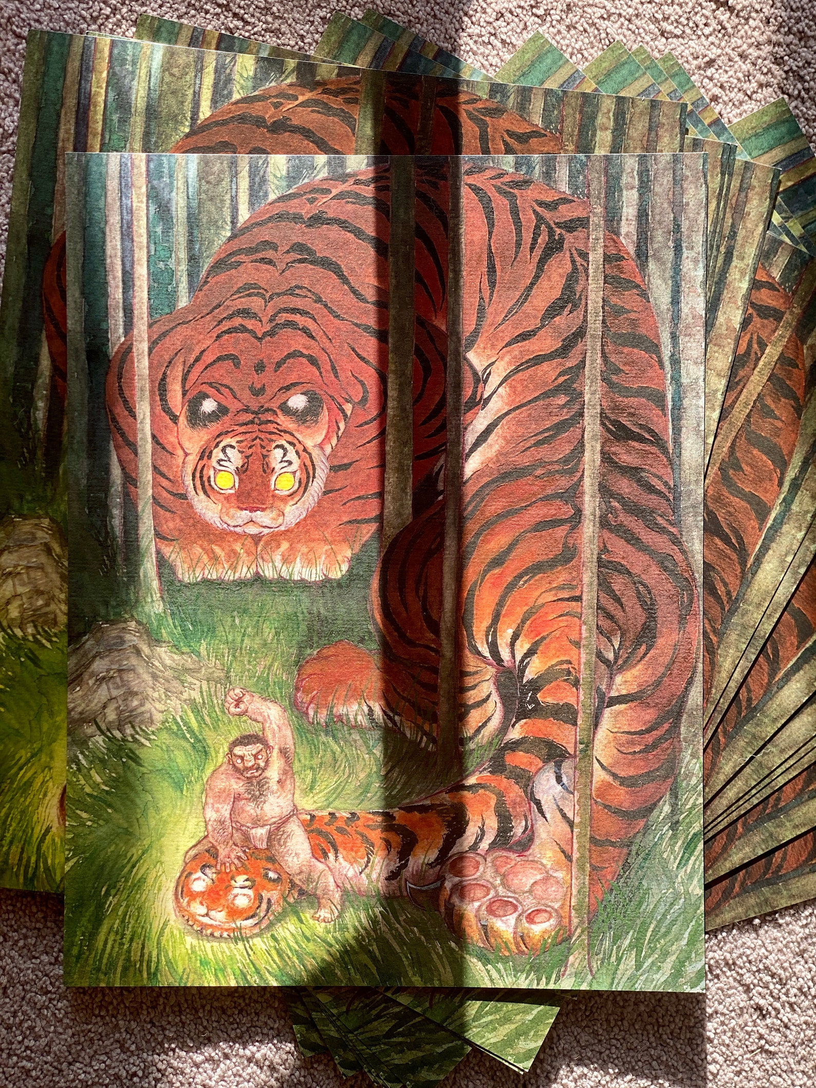 Tiger_hero_poster_print_artprint_watercolor_gouache_ink_originalart ...