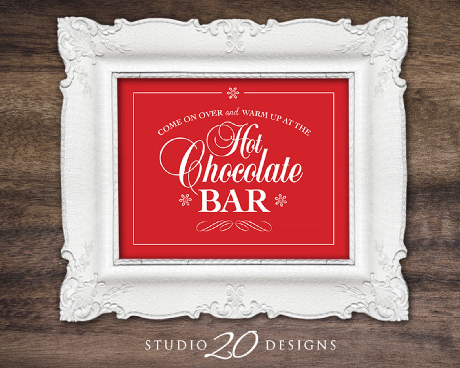 Instant Download Hot Chocolate Bar Kit, Printable White Red Hot Cocoa ...