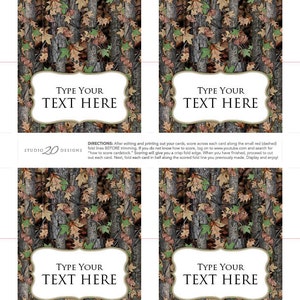 Instant Download Camo Food Labels, DIY Editable Food Labels, Realistic ...