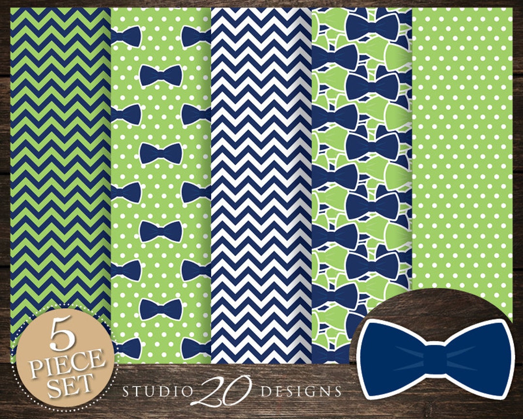 60% OFF! Instant Download Bow Tie Digital Paper, Printable 12x12 Navy ...